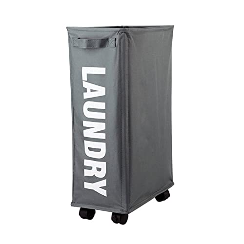 NC Foldable Dirty Clothes Basket Japanese-Style Home Oxford Cloth Clothes Storage with Wheels and Handles Laundry Basket Storage Basket Storage Box