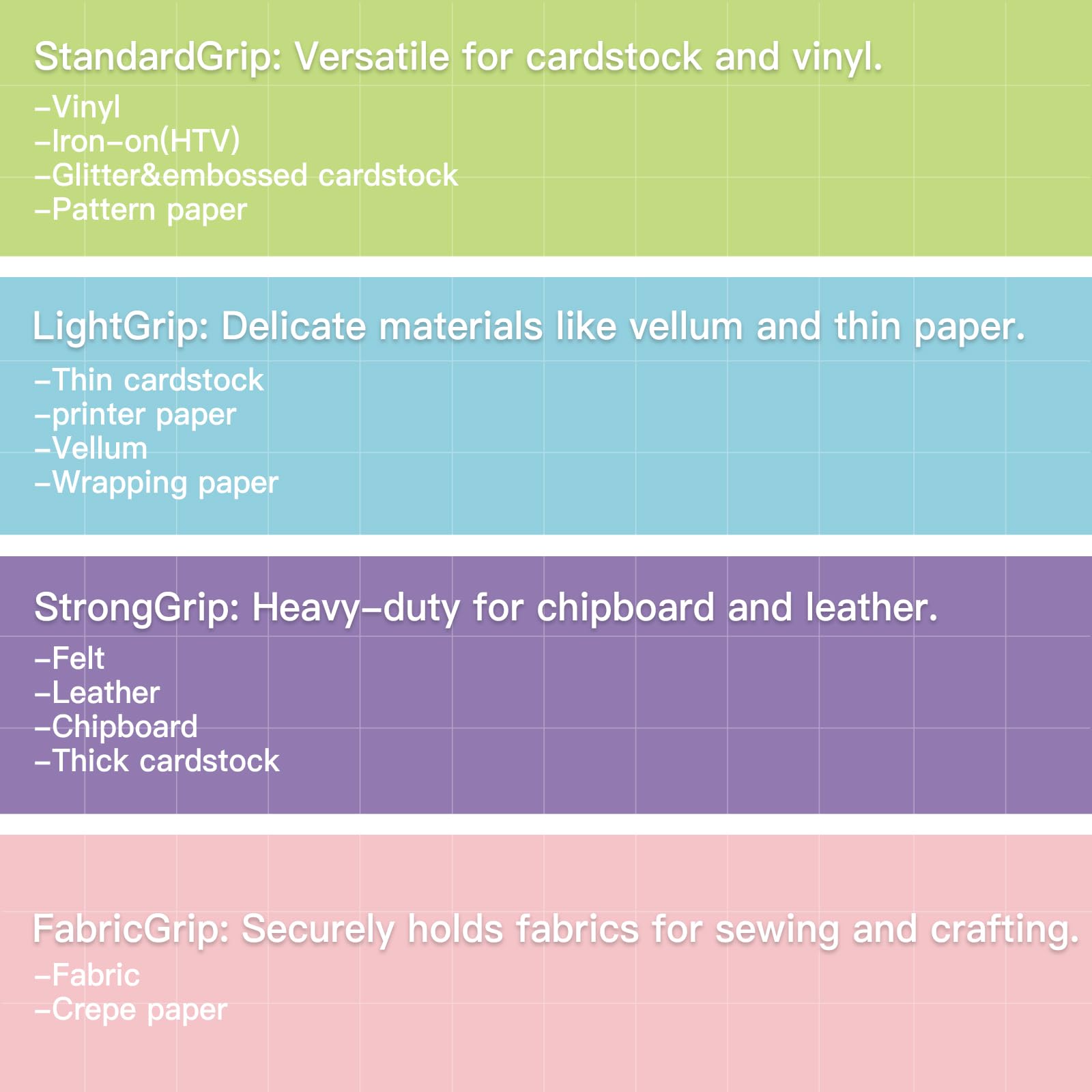 Srunffe Cutting Mats for Cricut Maker/Maker 3/Explore 3/Air/Air 2, Variety Adhesive Replacement Cut Mats compatible with Cricut Machines (Variety for cricut 12 * 12in 6pack, Variety)