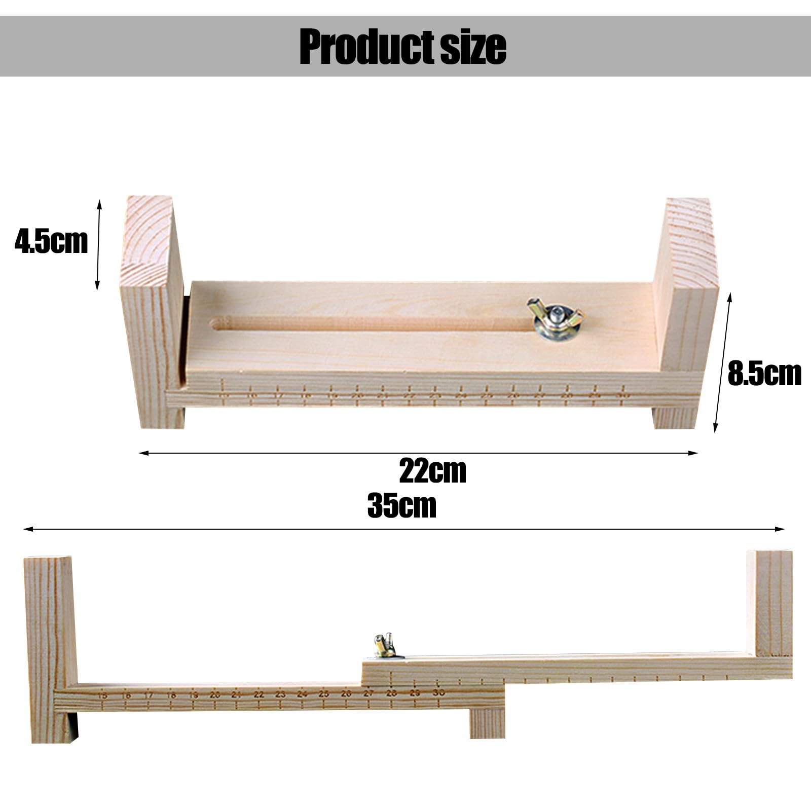 RUIFUU Wood Jig Bracelet Maker, Adjustable Paracord Jig Bracelet Making Kit U Shape Clear Scale Bracelet with 2 Clamp Hand Knitting Bracelet Jig Bracelet Braiding Tool for Jewelry Making