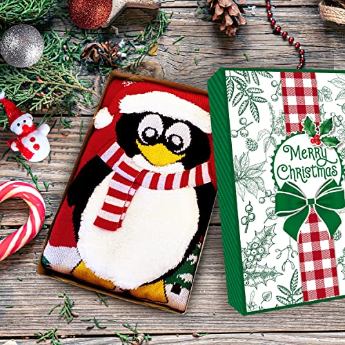 Party Funny 12Christmas Gift Wrap Boxes Bulk with Lids, 12 Tissue paper and 80 Count Foil Christmas Tag Stickers for Wrapping Large Clothes (Shirts,Tshirt) and Xmas Holiday Present