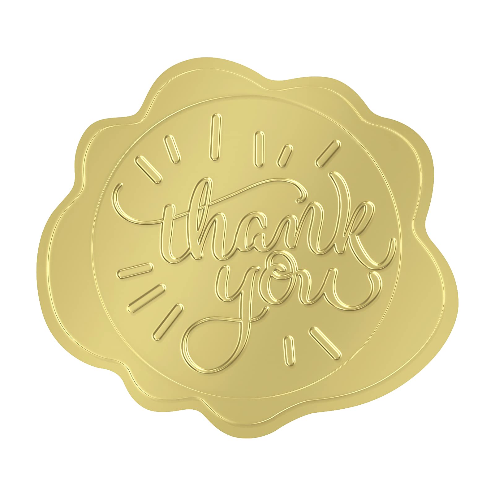 MUNBYN 500 Pcs Gold Thank You Stickers, 1.5" Envelope Foil Seal Embossed Stickers for Wedding Invitations, Gift Wrapping, Baby Shower, Small Business, Self-Adhesive