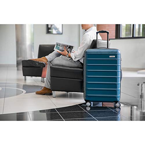 Samsonite Omni 2 Hardside Expandable Luggage with Spinner Wheels, Checked-Medium 24-Inch, Midnight Black