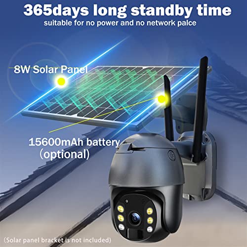 Security Camera Camera 2K 4MP Solar IP Camera 8W Power Rechargeable Battery Video Surveillance Wireless PTZ Camera WiFi Alarm Color Night Vision Surveillance Camera with Spotlight ( Size : 4MP 4G Came
