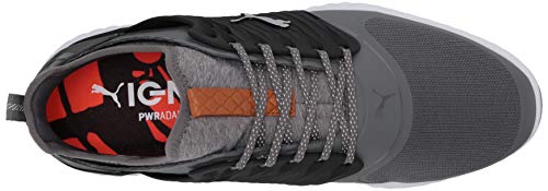 PUMA GOLF Men's Ignite Pwradapt Caged Golf Shoe, Quiet Shade-Bronze-Puma Black, 12 M US