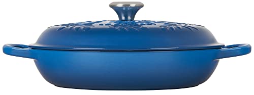 Le Creuset Olive Branch Collection Enameled Cast Iron Signature Braiser, 3.5 qt., Marseille with Embossed Lid