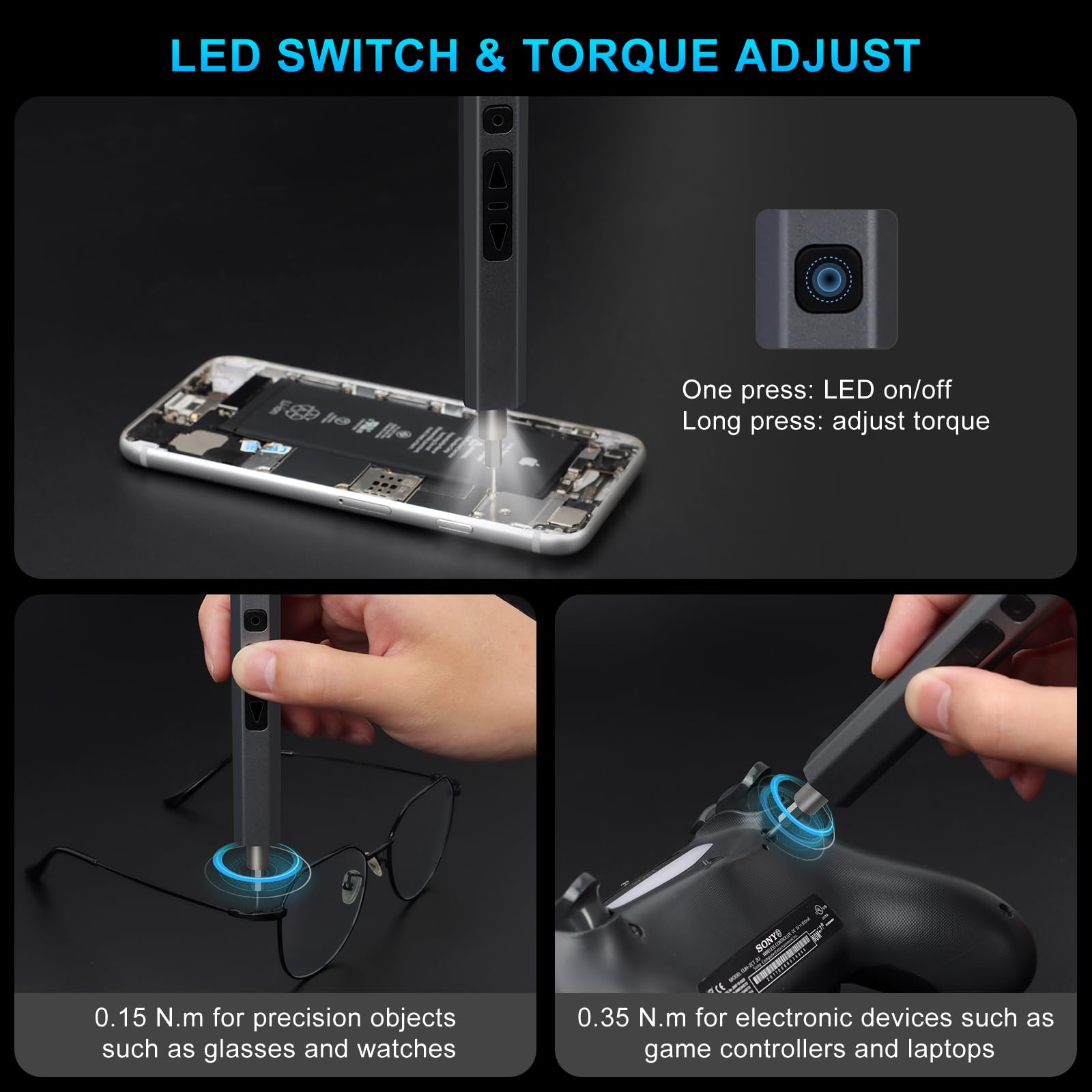 STREBITO Mini Electric Screwdriver Set, 36 in 1 Electric Precision Screwdriver Small Electric Screwdriver Kit, S2 Steel, Rechargeable Battery, 2 Torque Settings, Micro Power Screwdriver Cordless