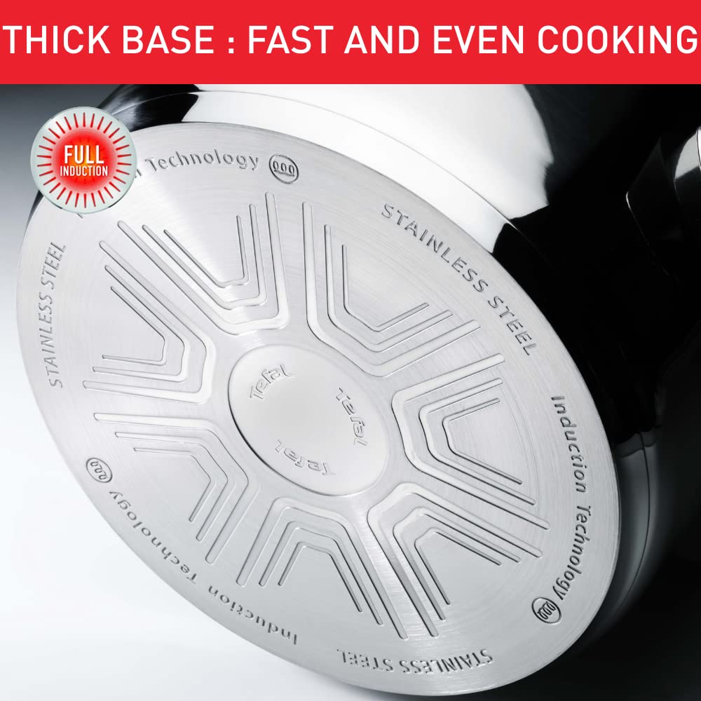 Tefal 30 cm Comfort Max, Induction Frying Pan, Stainless Steel, Non Stick