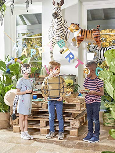 Talking Tables Party Safari Jungle Zoo Animal Birthday Cake Candles, Pack of 5, Wax Height 3cm, 1", Mixed Colors