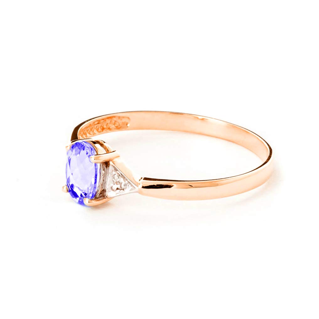Galaxy Gold GG 14k Solid Rose Gold Ring with Diamonds and Tanzanite - Size 10.0