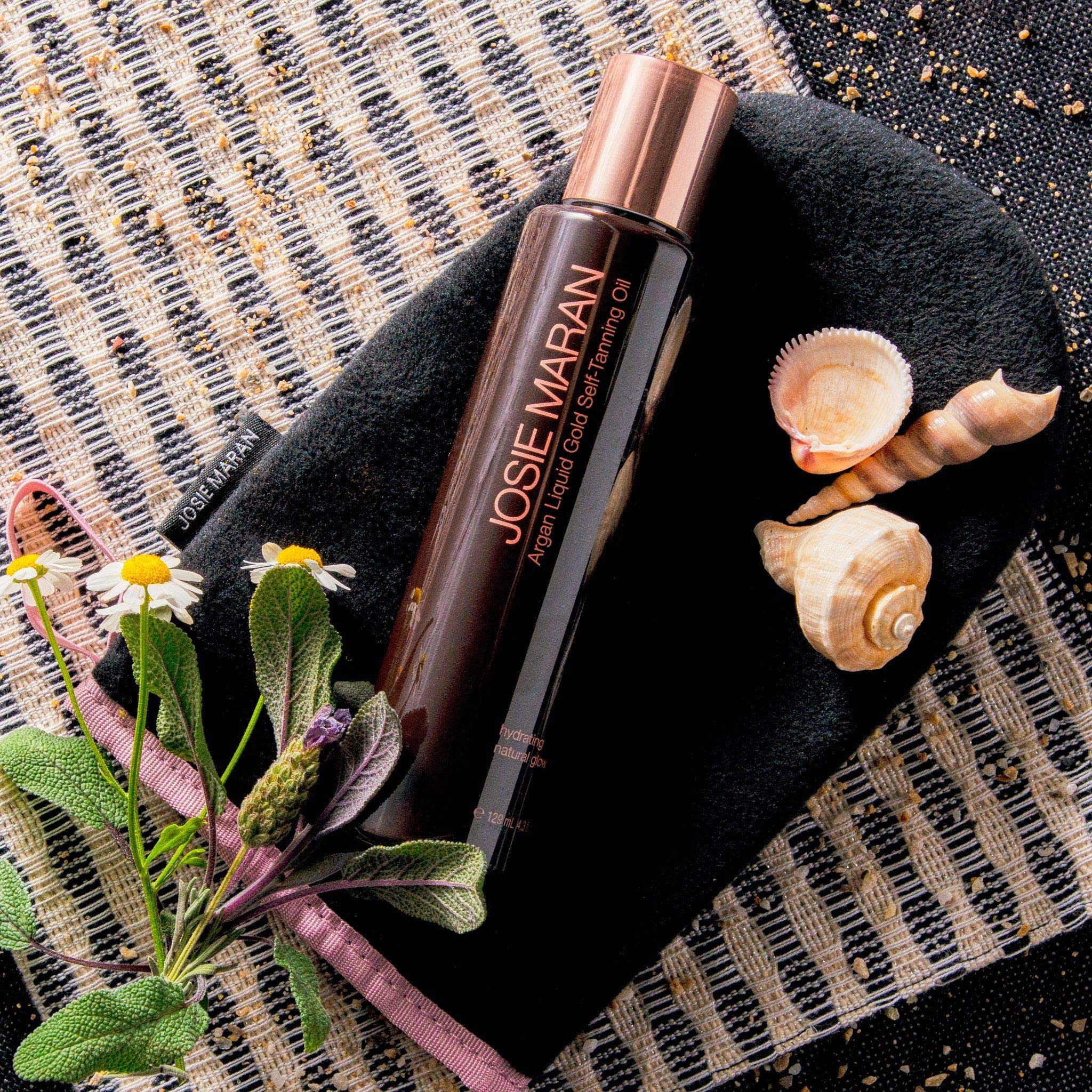 Josie Maran Argan Liquid Gold Self Tanning Body Oil - Get A Fast-Absorbing Immediate Glow with Intense Nourishment (129ml/4.3oz, Apricot Vanilla)
