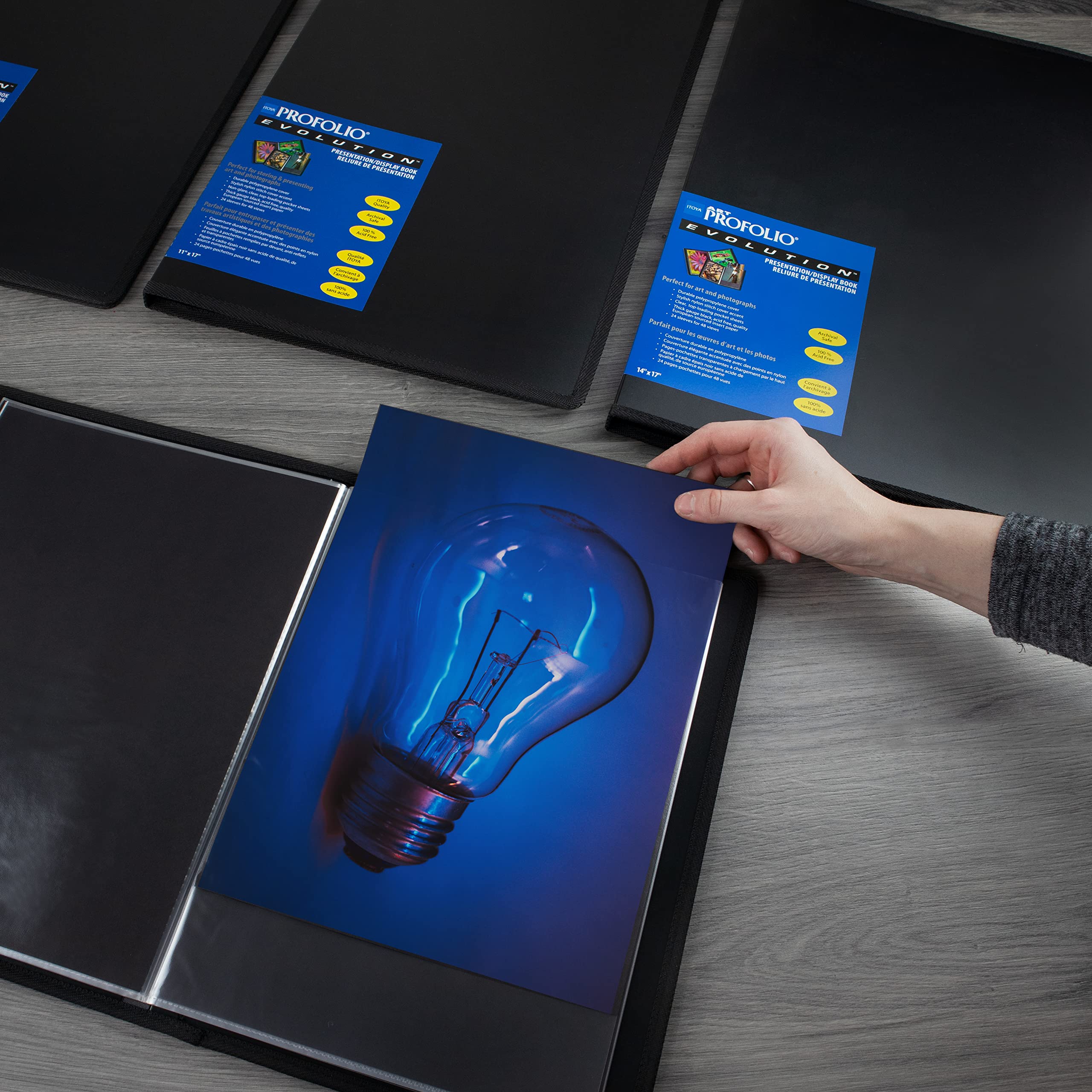 ProFolio Evolution 16x20 Black Photo Album Book with 48 Pages - Protective Plastic Sleeves for Safe Document Storage