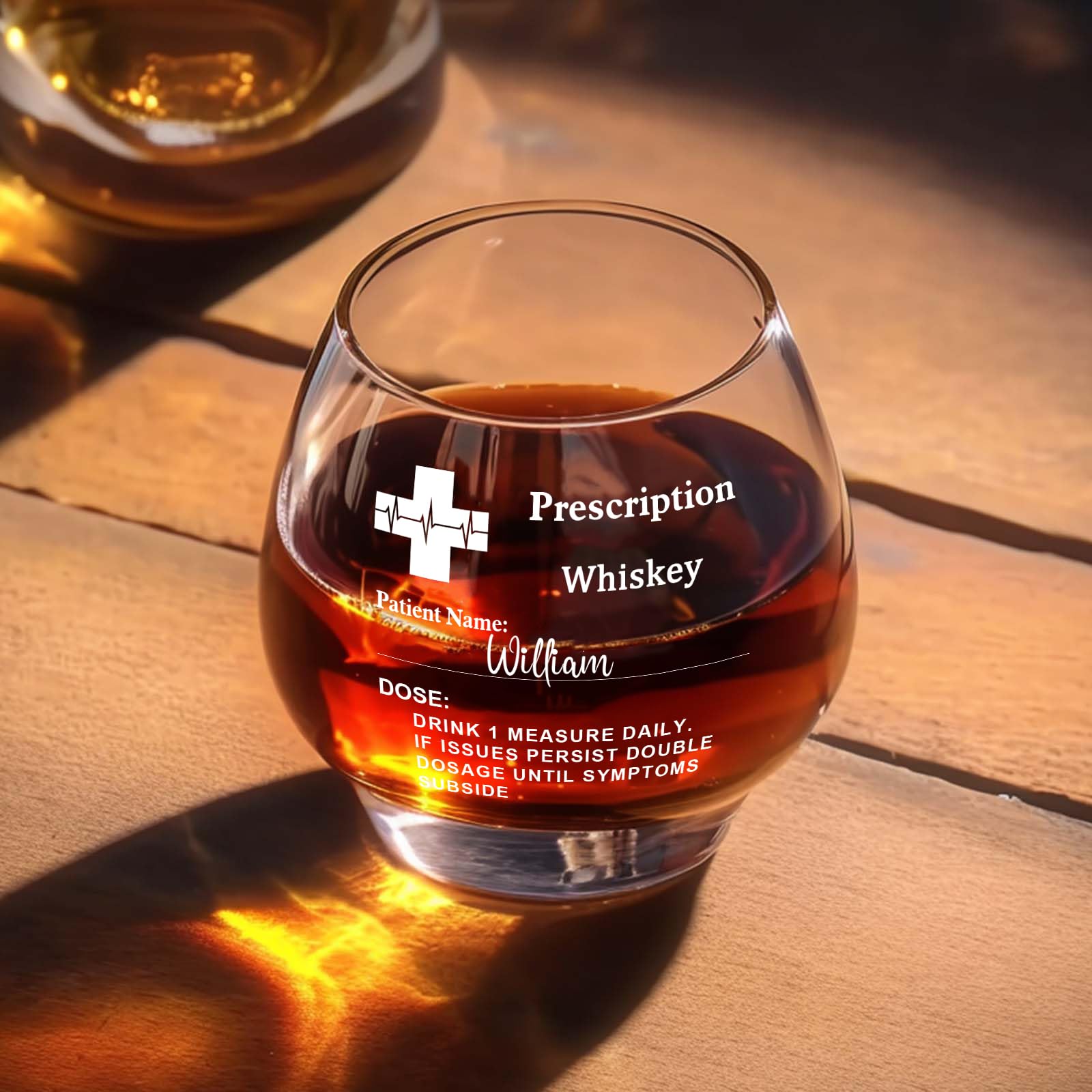 Personalized Prescription Whiskey Glass Gift - Custom Engraved Bourbon Whiskey Glasses for Fathers Day, Wedding - Personalized Cocktail Glass Premium Luxury Gift for Men Groomsman Dad