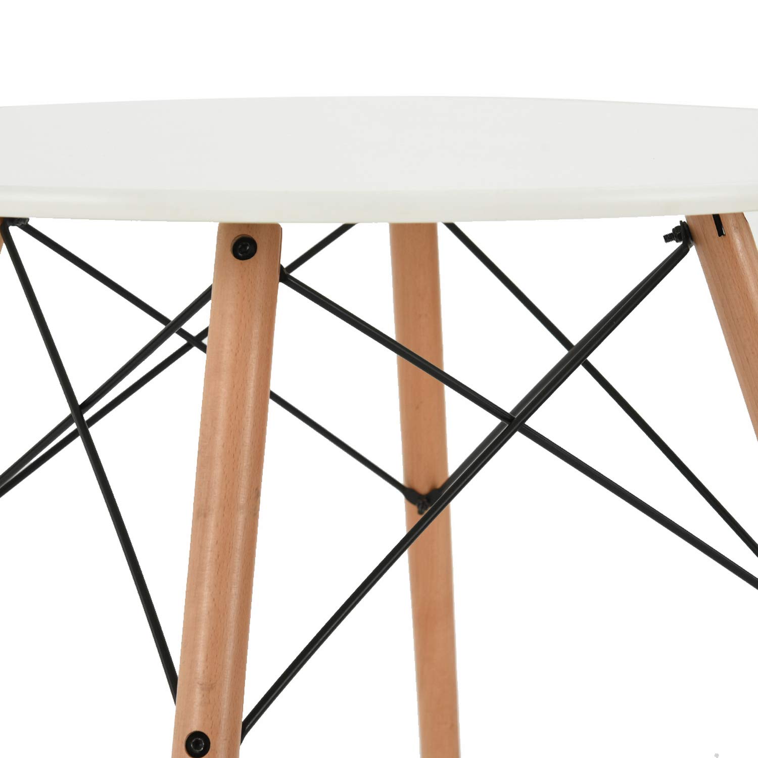 FurnitureR Multifunctional Home Kitchen Living Room Corner Small Spaces Leisure Dining Table Round 31.5 Inch, White