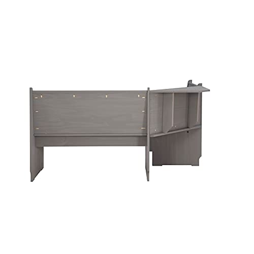 Riverbay Furniture Pine Wood Indoor 3 Piece Kitchen Corner Table Booth Bench Breakfast Dining Nook Set Dining Nook Set in Gray