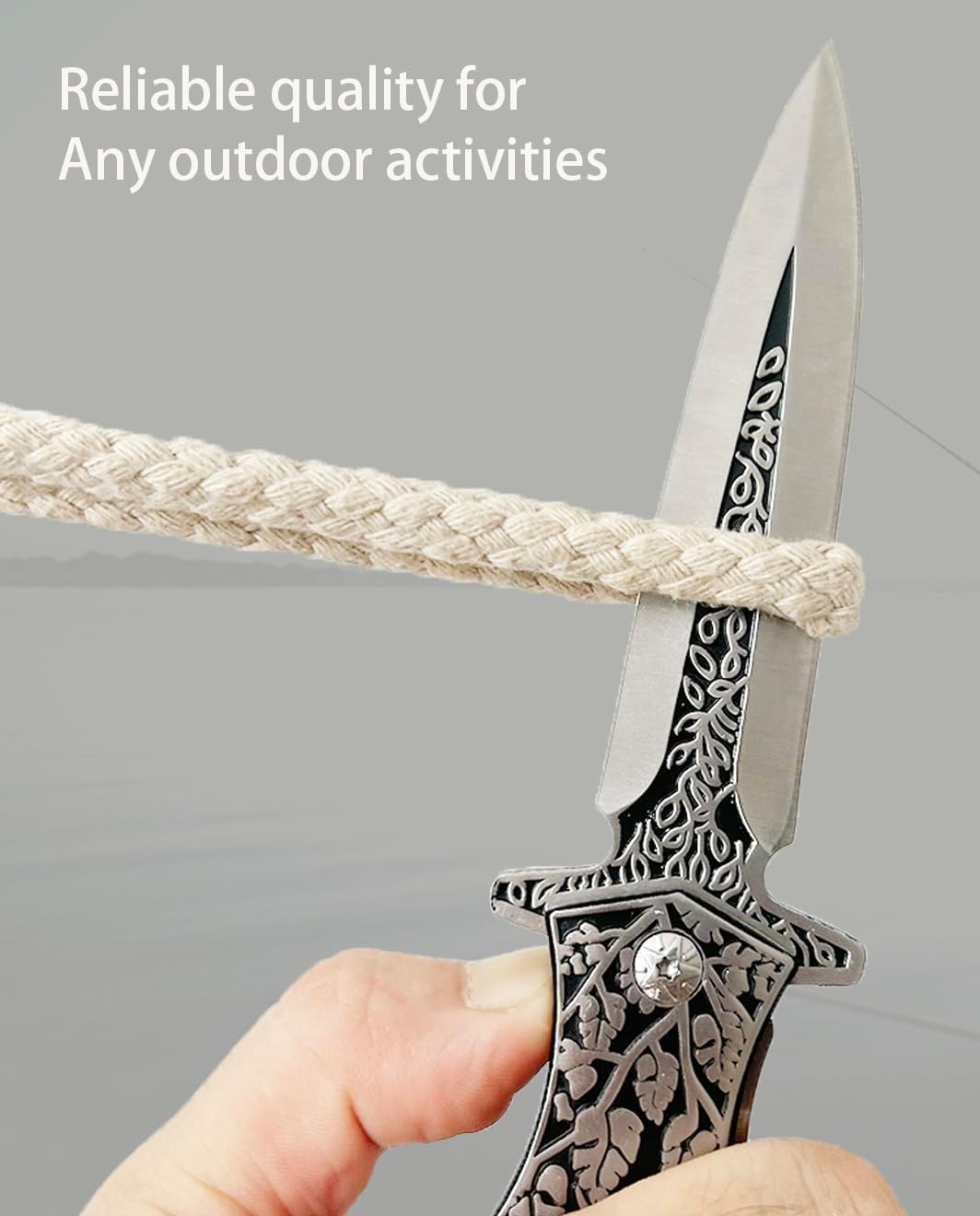 SELUCREH Folding Knife Stainless Steel Blade with 3D Retro Embossed Pattern, Pocket Clip for Men,Sharp Camping Survival Hiking Knives (Sword Type)