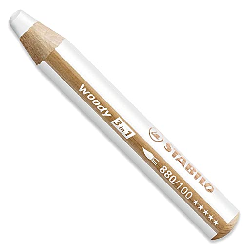 STABILO Multi-talented Pencil woody 3-in-1 - Pack of 2 Pencils - Black & White