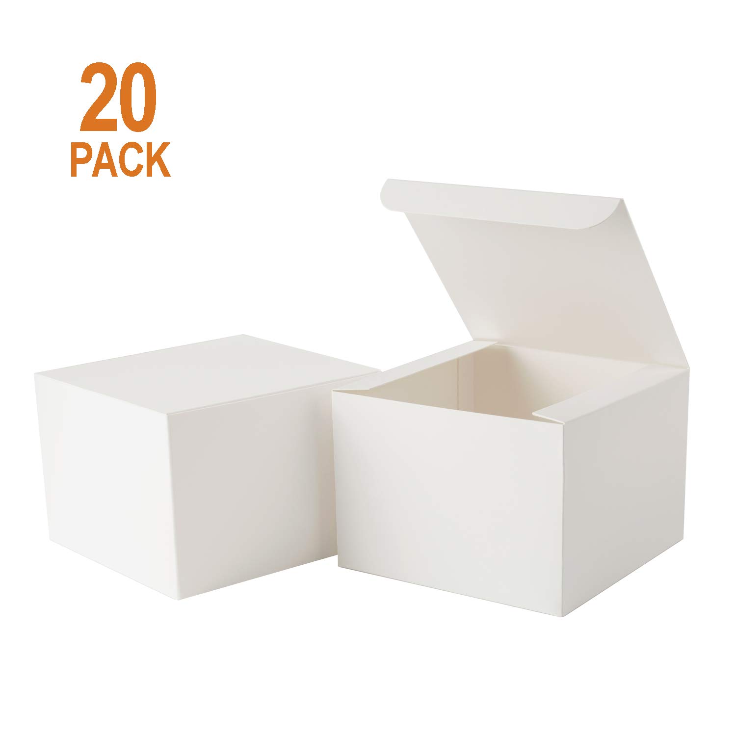 GEFTOL Gift Box 20 Pack 5 x 5 x 3.5 inches Fold Box Paper Gift Box Bridesmaids Proposal Box for Bridal Birthday Party Christmas(White)