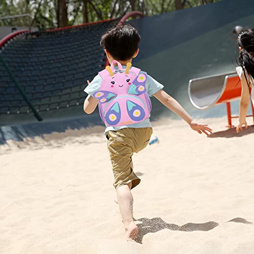 Reqinqin Cute Animal Toddler Backpack,3D Animal Cartoon,MINi Travel Backpack Butterfly Bag for Baby 1-5 Years Girls Personalized Waterproof Bag Kids Backpack(Butterfly)