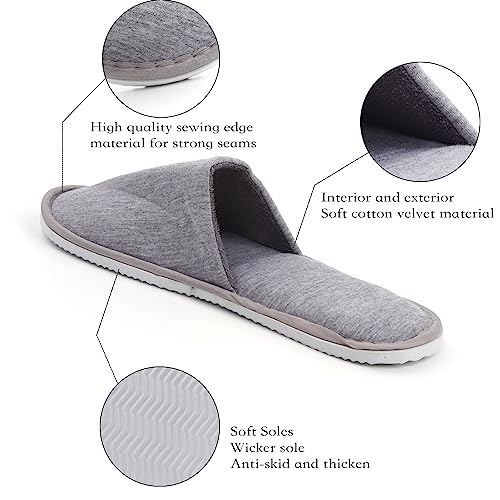Rocutus Disposable Slippers,2 Pair Disposable Slippers Bulk Guest Slippers,Travel Portable Polyester-cotton Slippers Home Interior Slippers Hotel Special Anti-skid Shoes Cotton Trailer