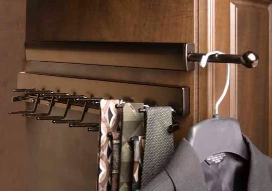 Nincrane Telescoping Valet Bar Matte Black by Cabinet Organizers