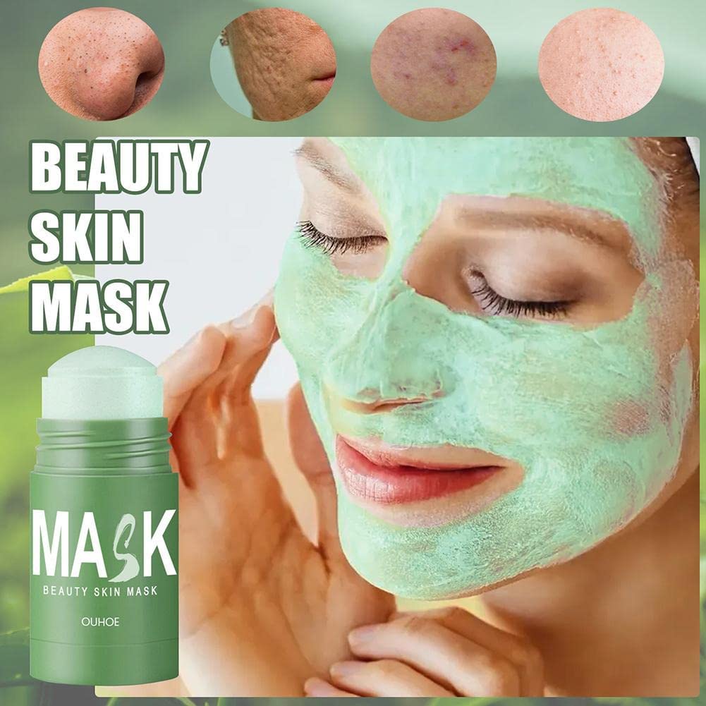 Oneews Green Tea Mask Stick, Green Tea Deep Cleanse Mask Atheniz Blackhead Remover, Natural Green Tea Deep Cleanse Mask Stick For All Kind Skin Type (1Pack)
