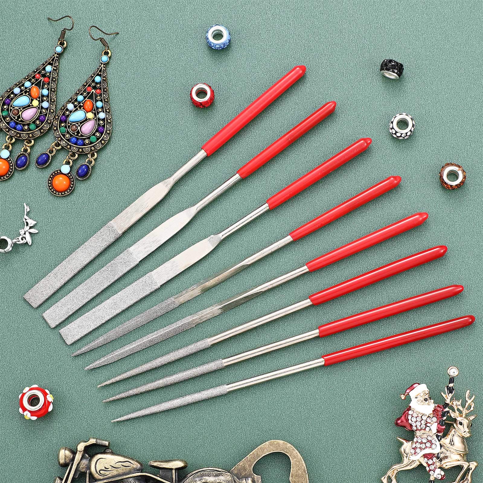 Miniature and Model Files, Includes Diamond File Set (Round, Flat and Triangular, 9 Piece)