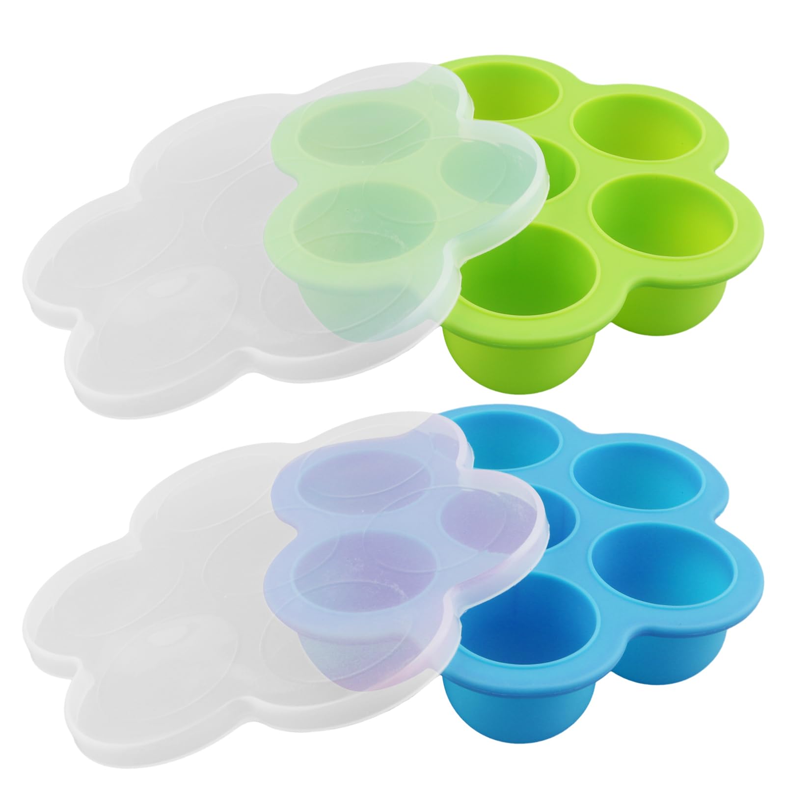 Silicone Air Fryer Egg Bite Mold, 2 Pcs Reusable Egg Bites Pan with Lid + 2 Pcs Oil Brushes - Non-Stick Air Fryer Egg Mold Cupcake Mold, Air Fryer Accessories(2 Set)