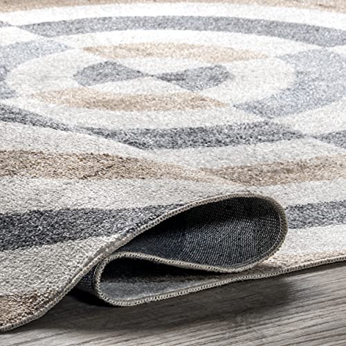 nuLOOM Modern Swirls Machine Washable Area Rug, 4x6, Blue