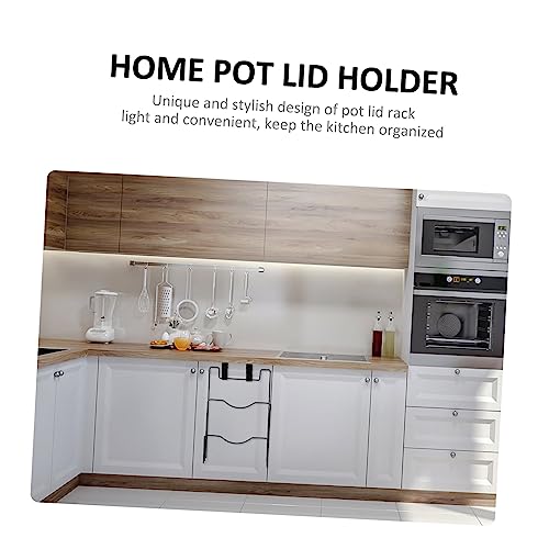 YARNOW Kitchen Cabinet Door Lid Holder Cutting Board Holder Stand Pan Lid Holder Metal Brackets Pans Organizer Rack Wall Mounted Lid Rack Pot Lids Holder Pot Lid Holder for Kitchen Iron