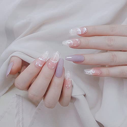 Starry Sky Series Nail Stickers for Nail Art - 3D Self Adhesive Nail Decals Black White Butterfly Star Moon Nail Design Stickers Constellation Meteor Decals DIY Nail Decorations for Women, 6Sheets