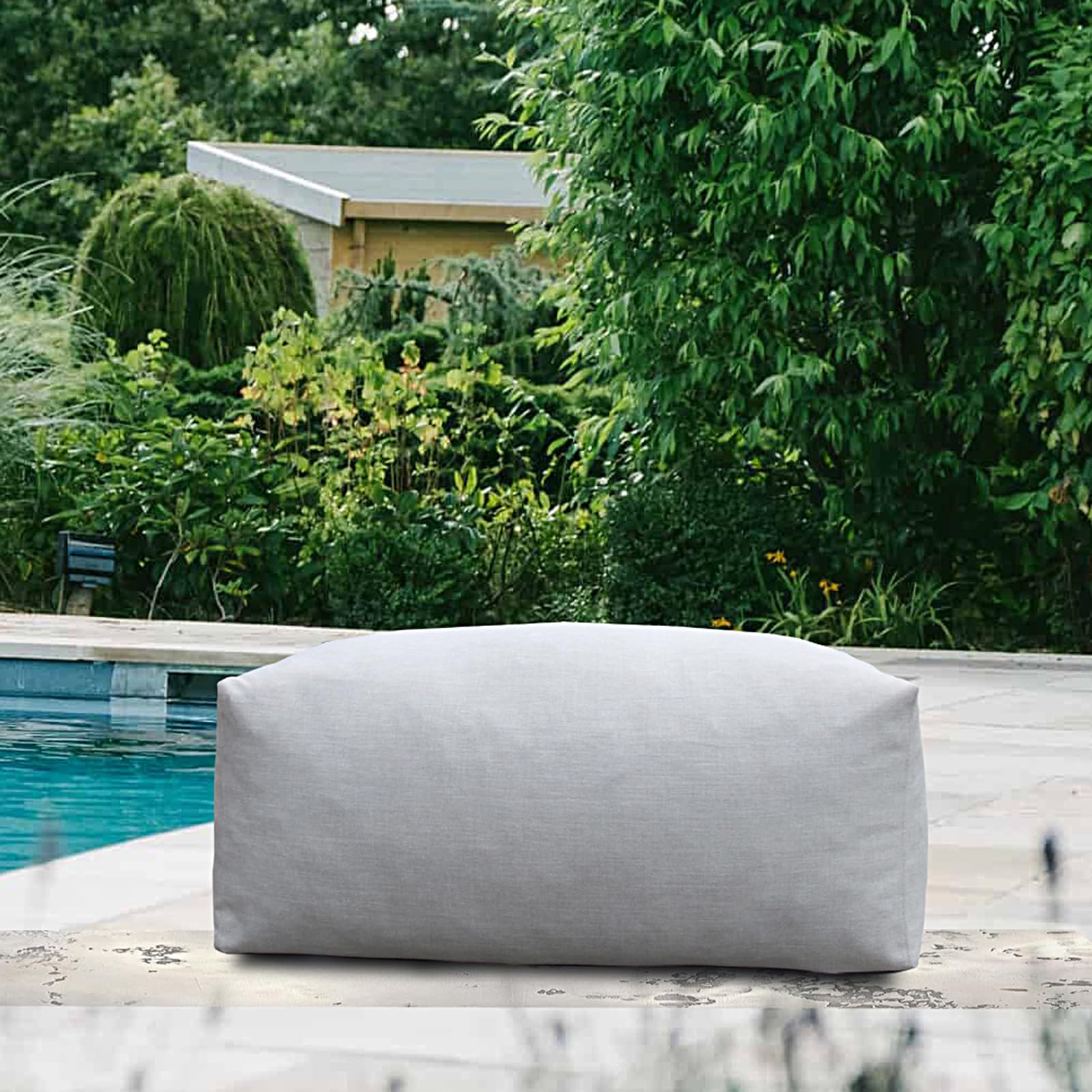 Patio Furniture Set Bean Bag Coffee Table Outdoor Chair Sectional Conversation Patio Set Daybed Furniture Outdoor Sofa Couch High Density Foam Filling Modern Comfy Patio Couch (light gray)
