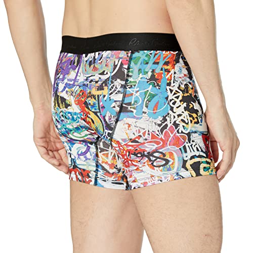 Robert Graham Grafitti Boxer Brief with Pouch-Men's Underwear, Teal