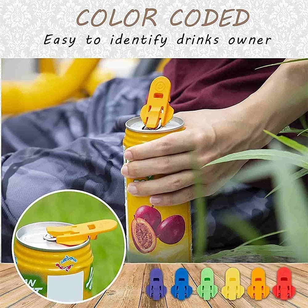 lfjfaecx Manual Easy Can Opener, 2/6/12 Pcs Soda Beer Can Opener Beverage Can Protector, Premium Plastic Shields Tab Openers for Pop, Cover Beer or Soda Cans at Picnic, BBQ (12pcs)