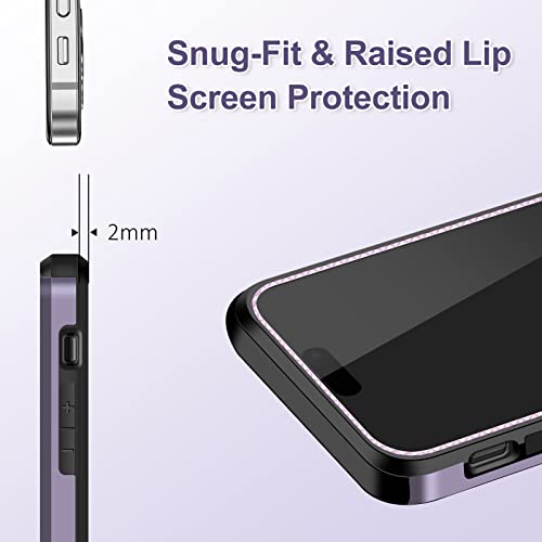 SAMONPOW 4-in-1 iPhone 14 Pro Max Case with Screen Protector & Camera Cover Full Body Hybrid iPhone 14 Pro Max Case Wallet Card Holder Shockproof Protective Case for iPhone 14 Pro Max for Women Men