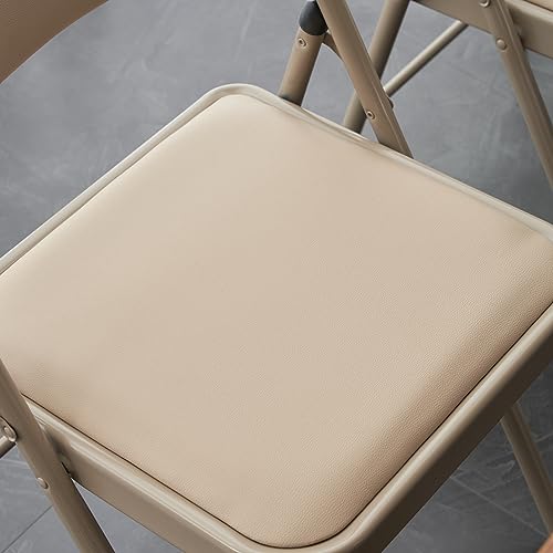 GAJUST Dining Delights 4-Pack Foldable Iron & PVC Chairs in Brown.