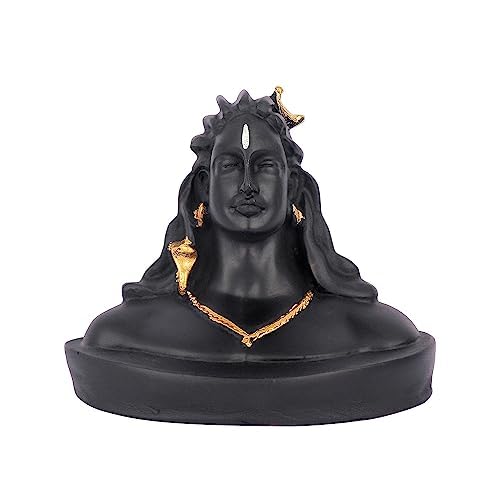 SATVIK Adiyogi for Car Dashboard Idol/Murti/Statue Aadiyogi Shiv Black Matte Finish Idol Murti for Mandir/Temple and Home