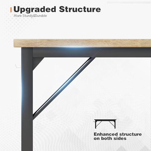 Shahoo 40 Inch Computer Desk, Wood Modern Simple PC Home Office Table for Small Spaces with Storage Bag and Headphone Hook for Home, Office, Study, Writing, Nature