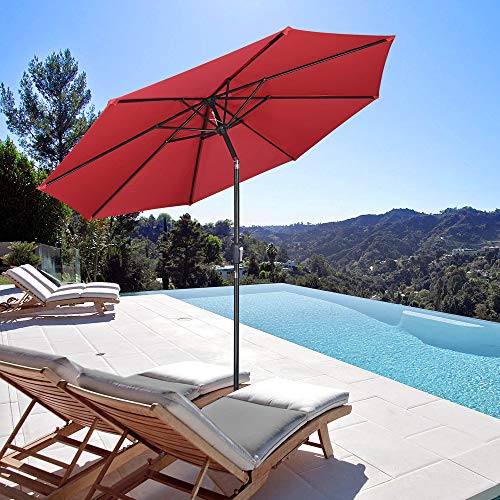 Yescom 10Ft UV50+ Aluminum Outdoor Table Patio Umbrella with Crank Tilt 3000PA Sunshade Deck Yard Garden Pool Balcony