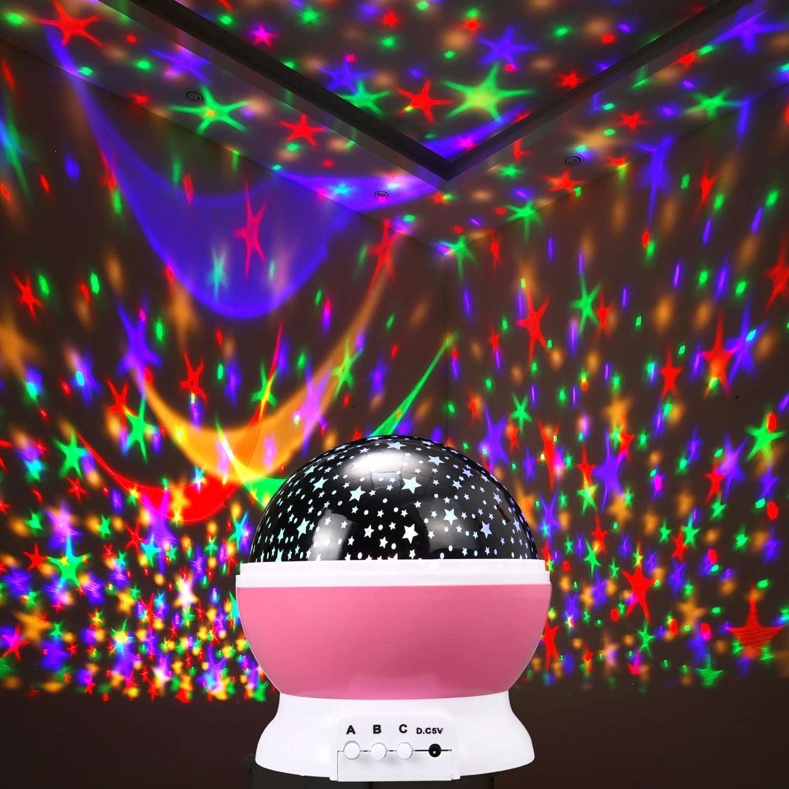 Night Light for Kids,Toddler Kids Night Lights for Bedroom, Star Night Light, Moon and Star Projector, Gift for Men Women Children,Star Light Star Projector(Pink)