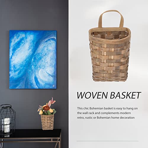 UPKOCH Wicker Woven Storage Basket Bins Decor Wall Hanging Baskets Onion Container with Handles Decorative Fruit Basket Organizer for Living Room Pantry Nursery