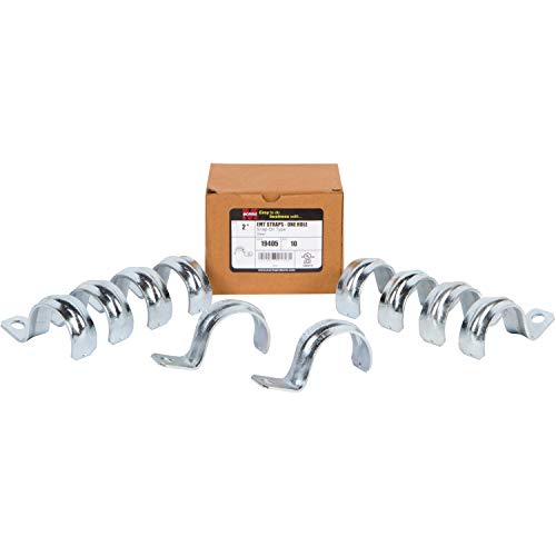 Morris Products EMT Pipe Strap β 1 Hole β 3/4 Inch - Secures EMT Conduit - Zinc-Plated Steel - Reinforced Rib, Hole β Snap-On Installation - 100 Pieces