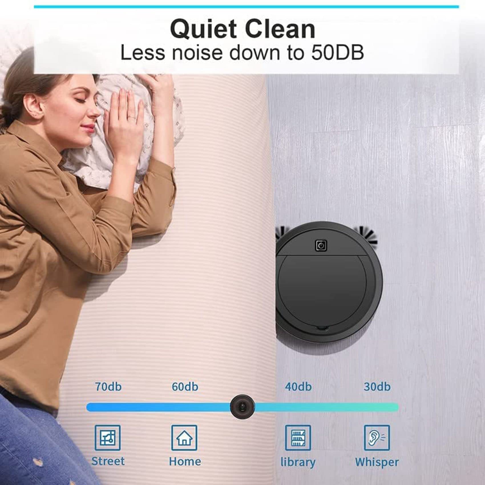 PRIZOM Robot Vacuum Cleaner - Upgraded 2-in-1 Robotic Vacuum and Mop Combo, Super-Thin Quiet, 1500Pa Strong Suction Black