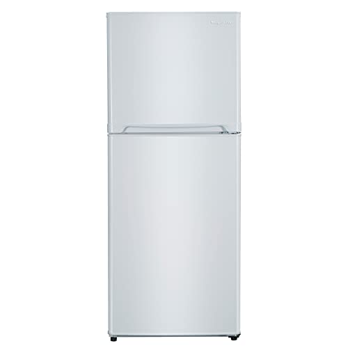 Magic Cool MCR10WI Apartment Refrigerator Freestanding Slim Design Full Fridge with Top Freezer for Condo, House, Small Kitchen Use, White