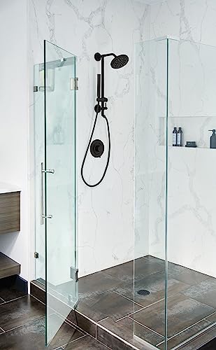 Moen Align Matte Black Pressure Balancing Modern Tub and Shower Trim Kit, Featuring Bathroom Shower Lever Handle for Temperature Adjustment, Shower Faucet Handle (Posi-Temp Valve Required), T2191BL
