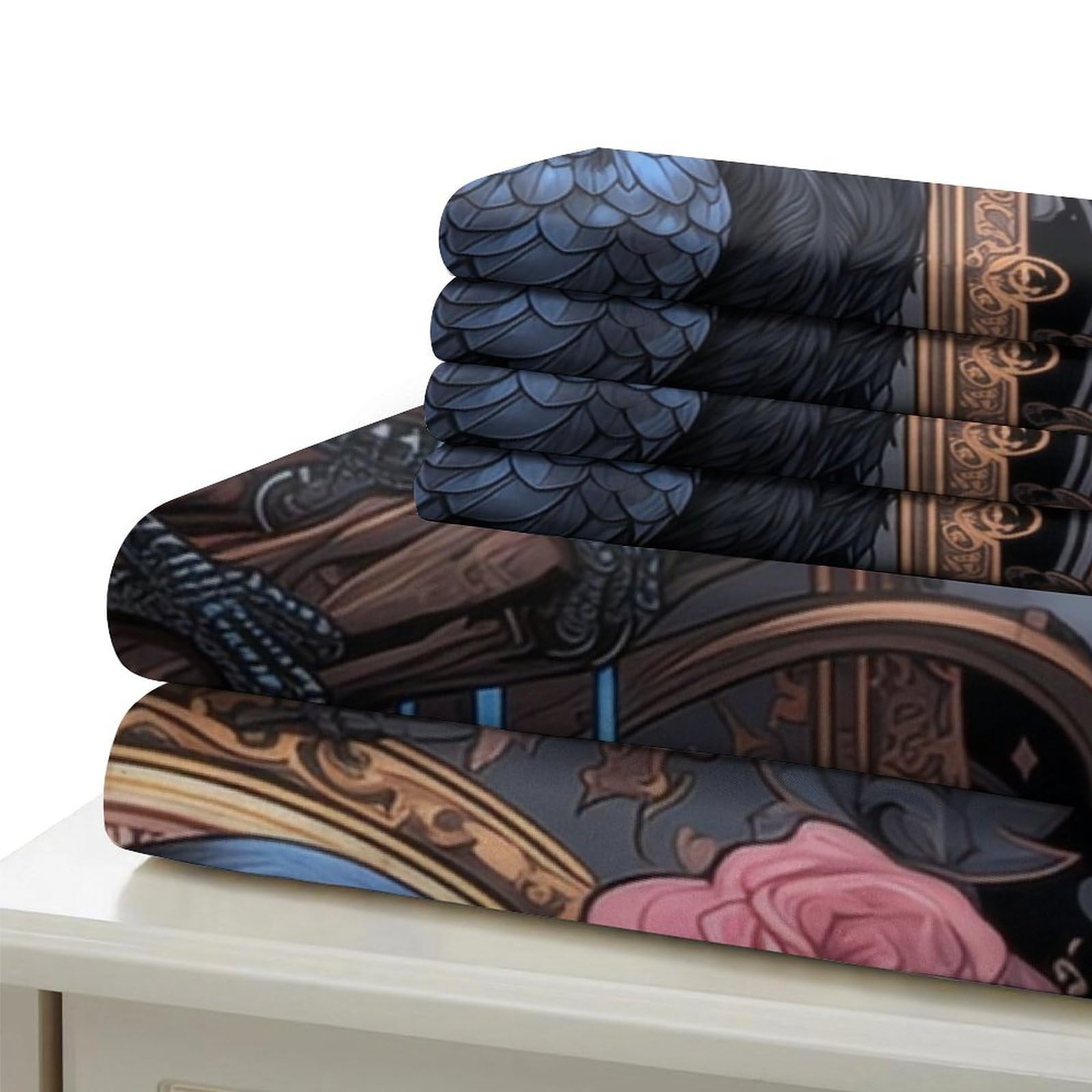 UPIKIT Crows Quilt Cover 3D Print Ravens for Boys Girls Comforter Covers Duvet Cover with Pillow Cases Soft Microfiber with Zipper Closure Bedding Set 3 Pieces Queen(228x228cm), Style-1