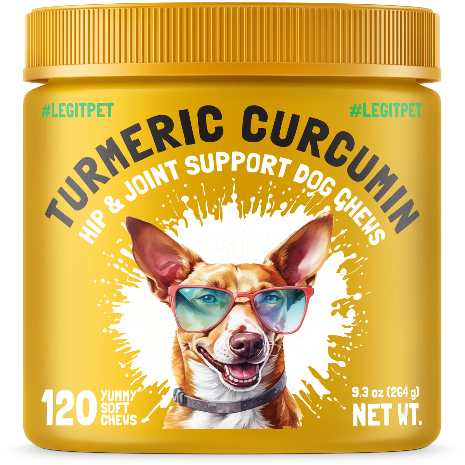 Turmeric Curcumin Hip & Joint Dogs Supplement Anti-Inflammatory Support for Arthritis & Mobility with Collagen & BioPerine Pain Relief Antioxidant Digestive Cardiovascular and Liver Health 120 Chews