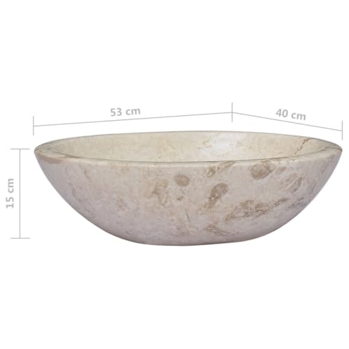 Sink Cream 20.9"x15.7"x5.9" Marble,Modern Marble Bathroom Sink: A Durable and Stylish Addition to Your Home Bath Fixtures,Bathroom Sinks