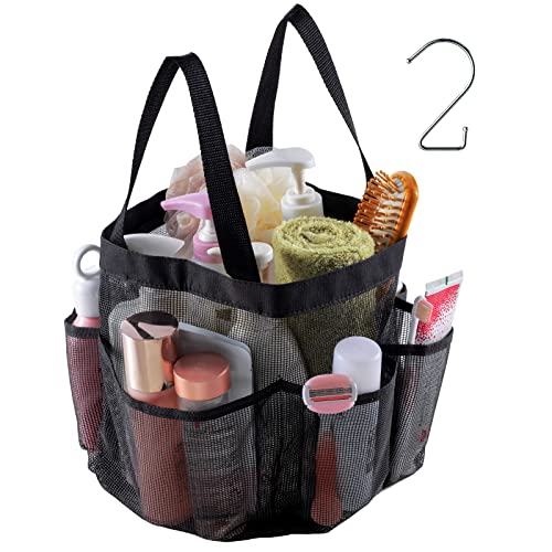 TAILI Mesh Shower Caddy Portable with Hook, Hanging Shower Tote Bag Double Handles, Toiletry Bags for College Dorm Room Essentials Camp Gym Bathroom