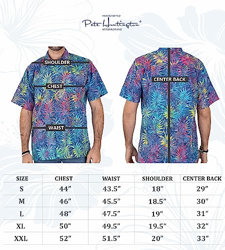 Pete Huntington New Mens Short Sleeve Batik 100% Cotton Hawaiian Shirt Classic Fit Stone Island PH739 2X-Large