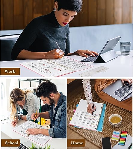 Spiral Notebook Journal 8.5β x 11β, A4 Large Pink Notebooks for Women Men, College Ruled Lined Journal, 100 GSM Paper, Plastic Hardcover Spiral Bound Journals for Work School Note Taking Business
